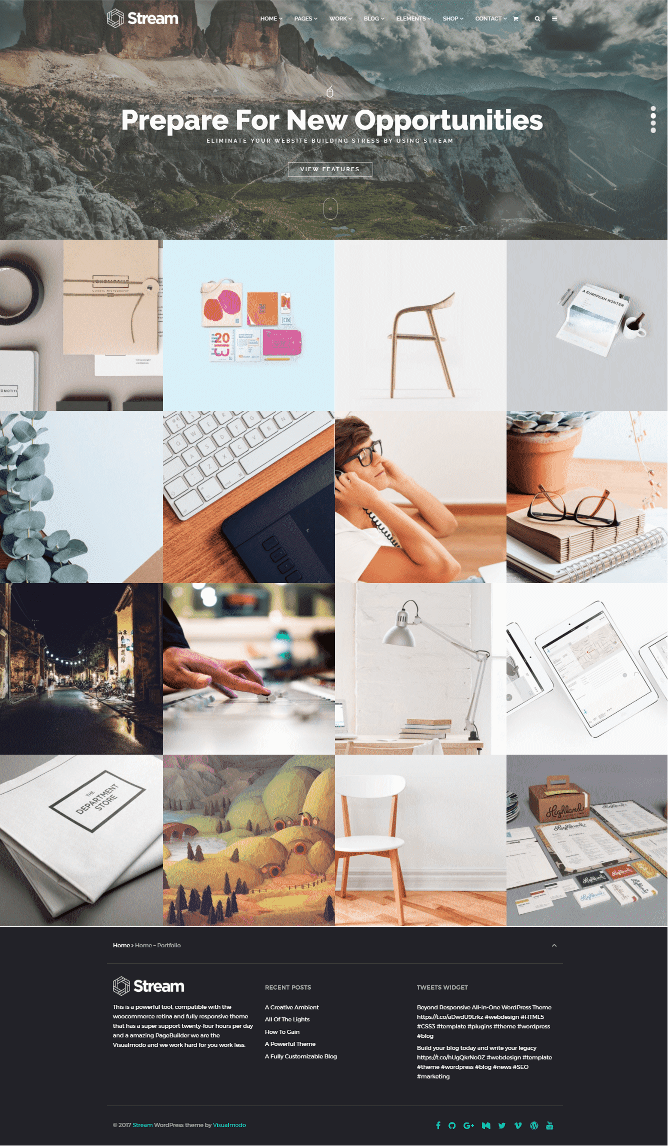 Stream Landing Page Wordpress Theme Visualmodo
