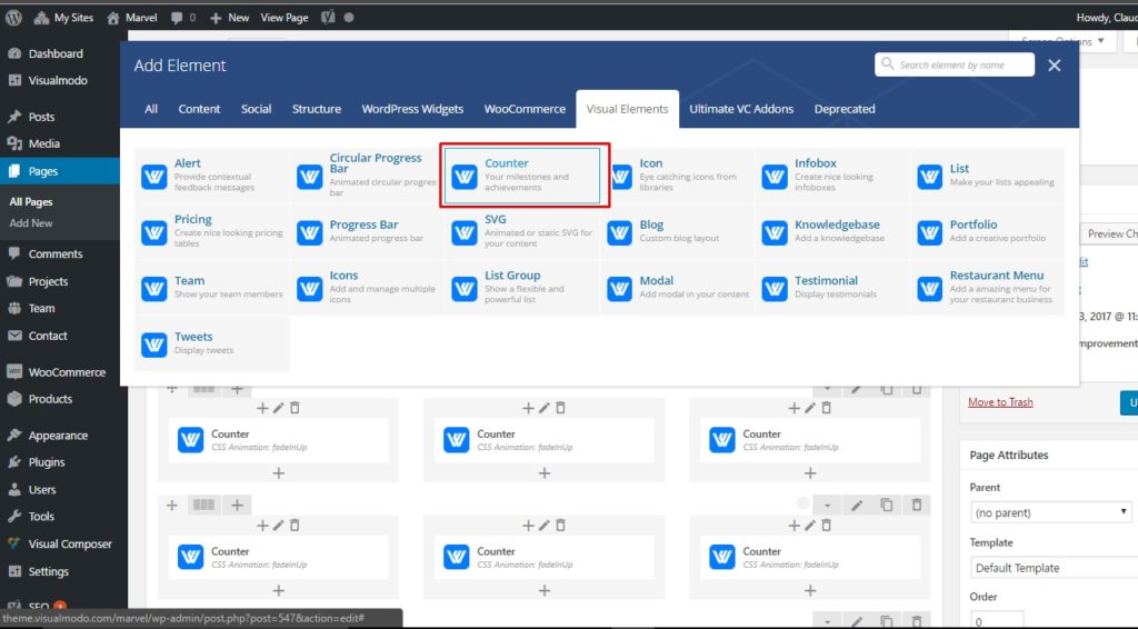 Wordpress Counter Element Usage Guide Visualmodo Guides 0533