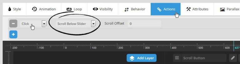 Revolution Slider WordPress Plugin Scroll Down Button - Visualmodo
