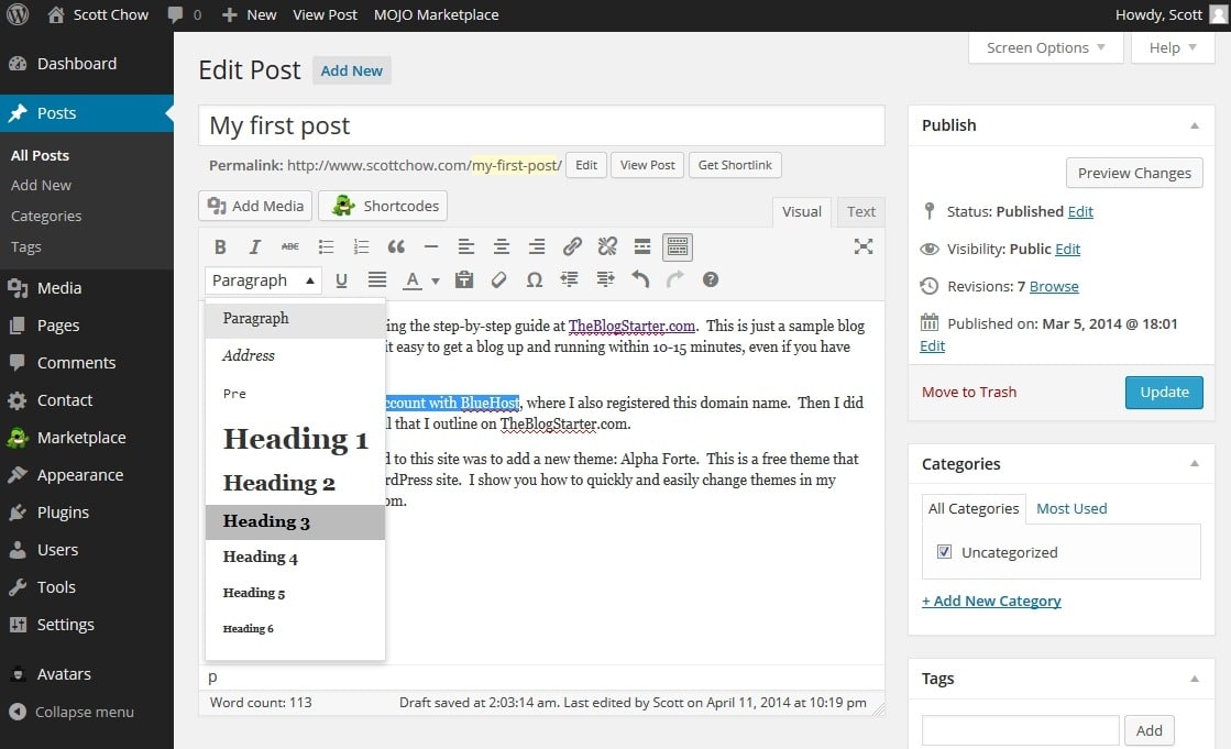 WordPress Text Color And Size Edit 4 Visualmodo