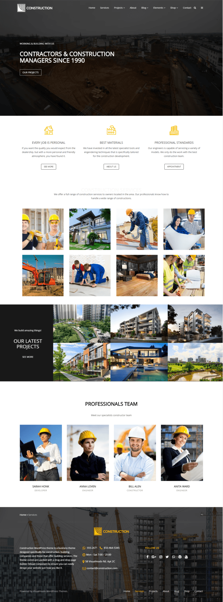 Construction & Building WordPress Theme For Business: Template