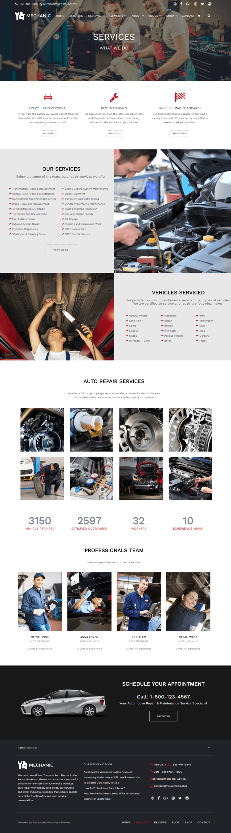 The Best Car Repair WordPress Theme - Visualmodo Blog