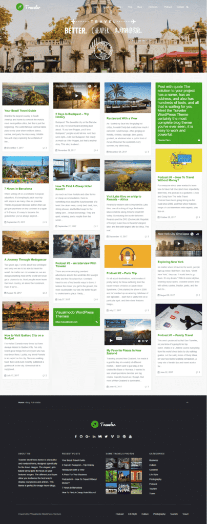 Best Travel WordPress Theme & Blog Site Builder - Visualmodo