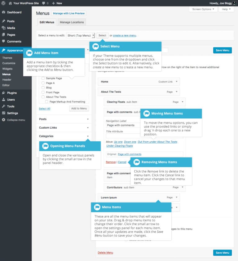How To Edit WordPress Menus - Visualmodo WordPress Themes