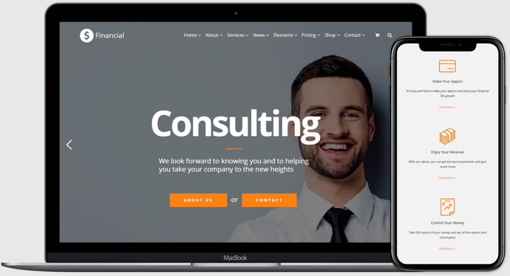Financial WordPress Theme - Consulting Template by Visualmodo