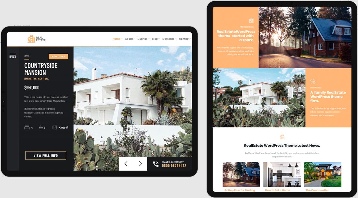 RealEstate WordPress Theme - Property Listings Template by Visualmodo